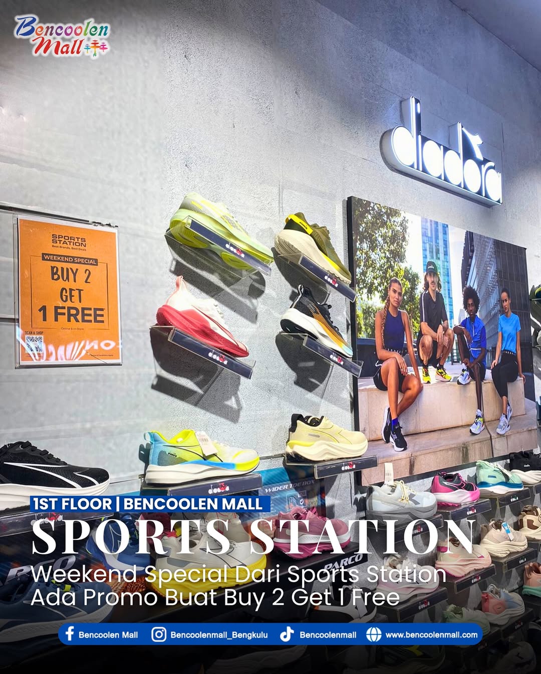 Nikmati promo Buy 2 Get 1 Free di sports station terdekat!