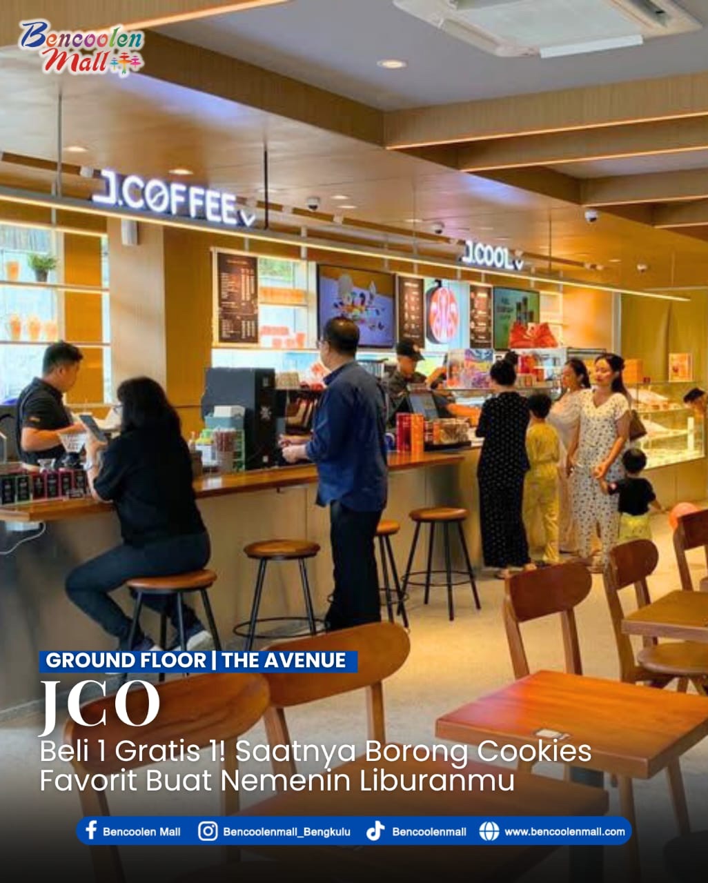 Promo JCO Bengkulu Beli 1 Gratis 1 Cookies di Bencoolen Mall!